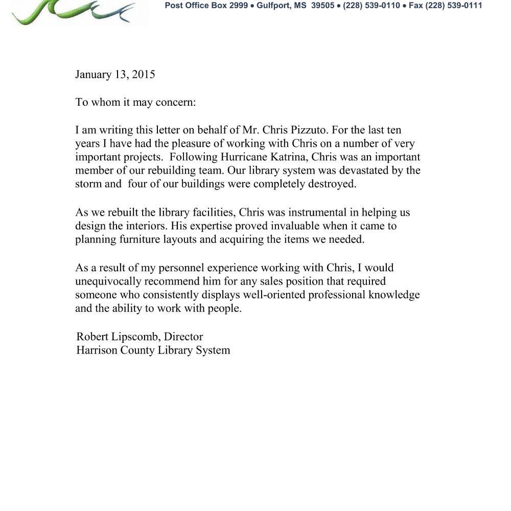 The Library Furniture Guy | Letters of Recommendation